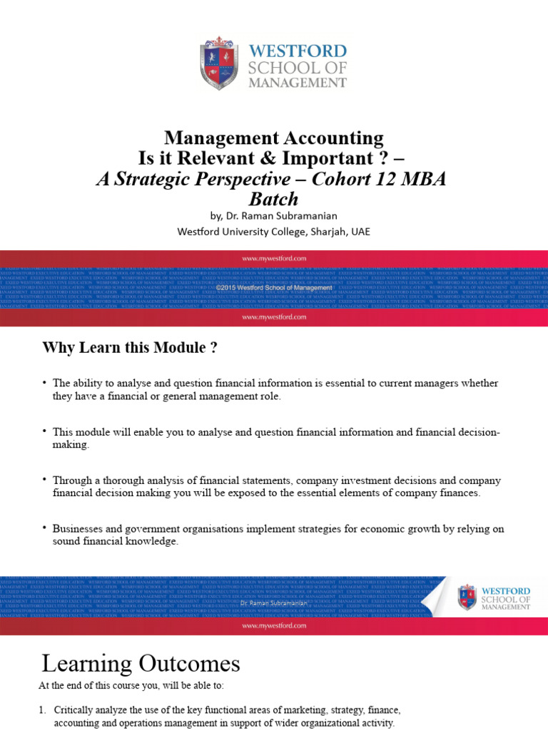 Relevance and Importance of Management Accounting. | PDF
