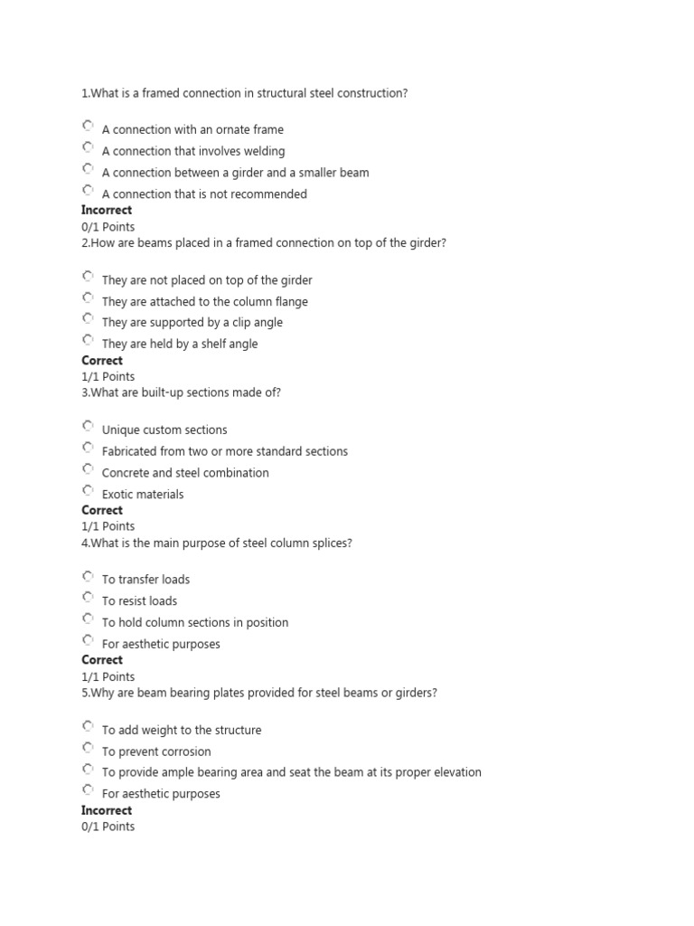 BT Quiz 2 | PDF | Column | Beam (Structure)