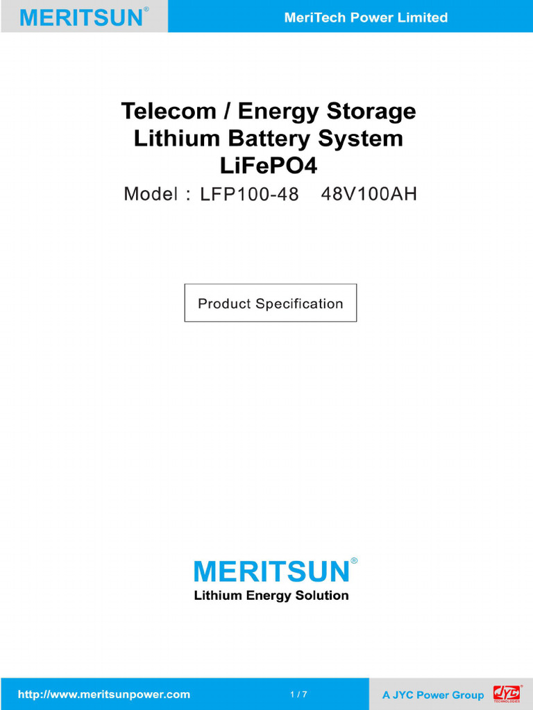 Meritsun Battery Data Sheet | PDF