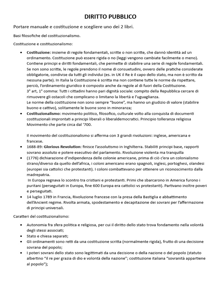 Diritto Pubblico Uff | PDF