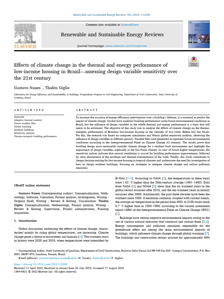 Ren. and Sus. Energy Rev. Sensitivity Paper | PDF | Climate Change ...