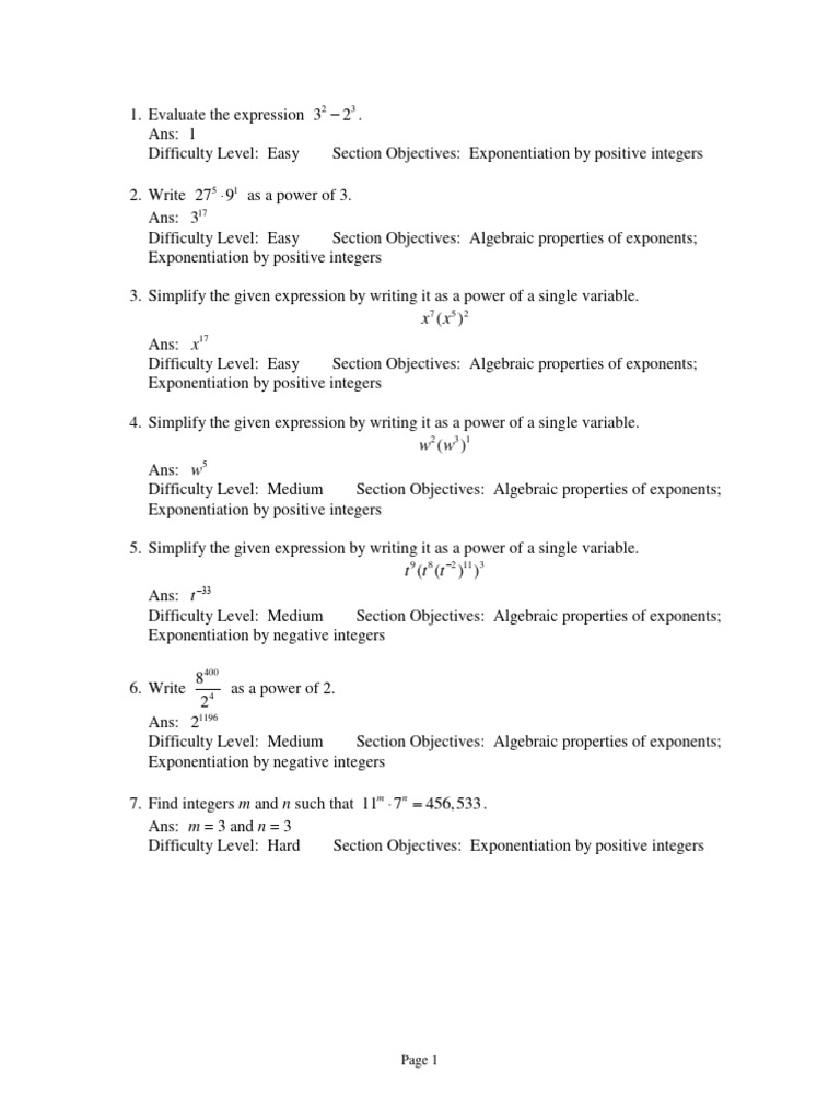 Ch02 Section3 Download Free Pdf Exponentiation Function Mathematics