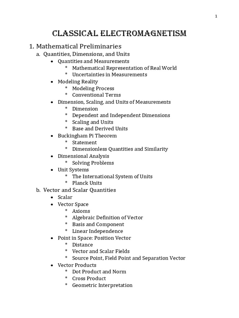 Classical Electromagnetism Course Outline | PDF | Magnetic Field | Waves
