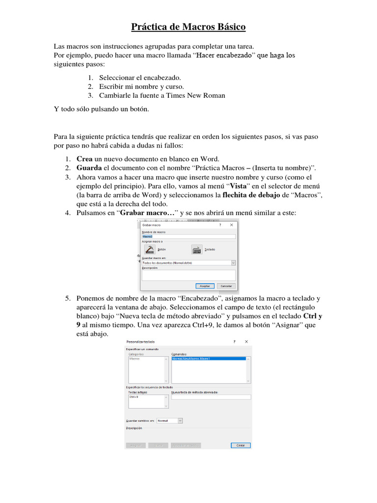 Practica 3.14 Macros Básicas (Ángel) | PDF