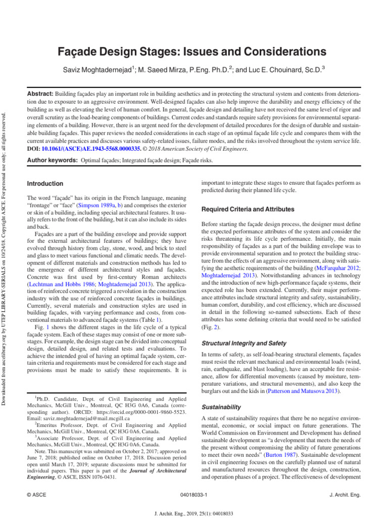 Facade Design Stages - Issues and Considerations | PDF | Concrete ...