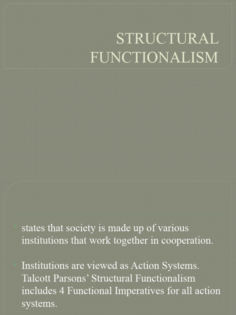 Understanding Structural Functionalism | PDF