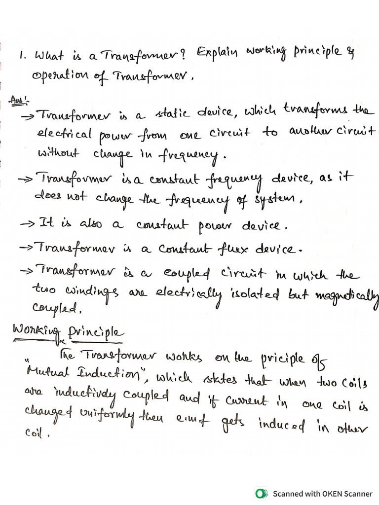 Transformer Questions New Doc 12-12-2022 12.34 | PDF