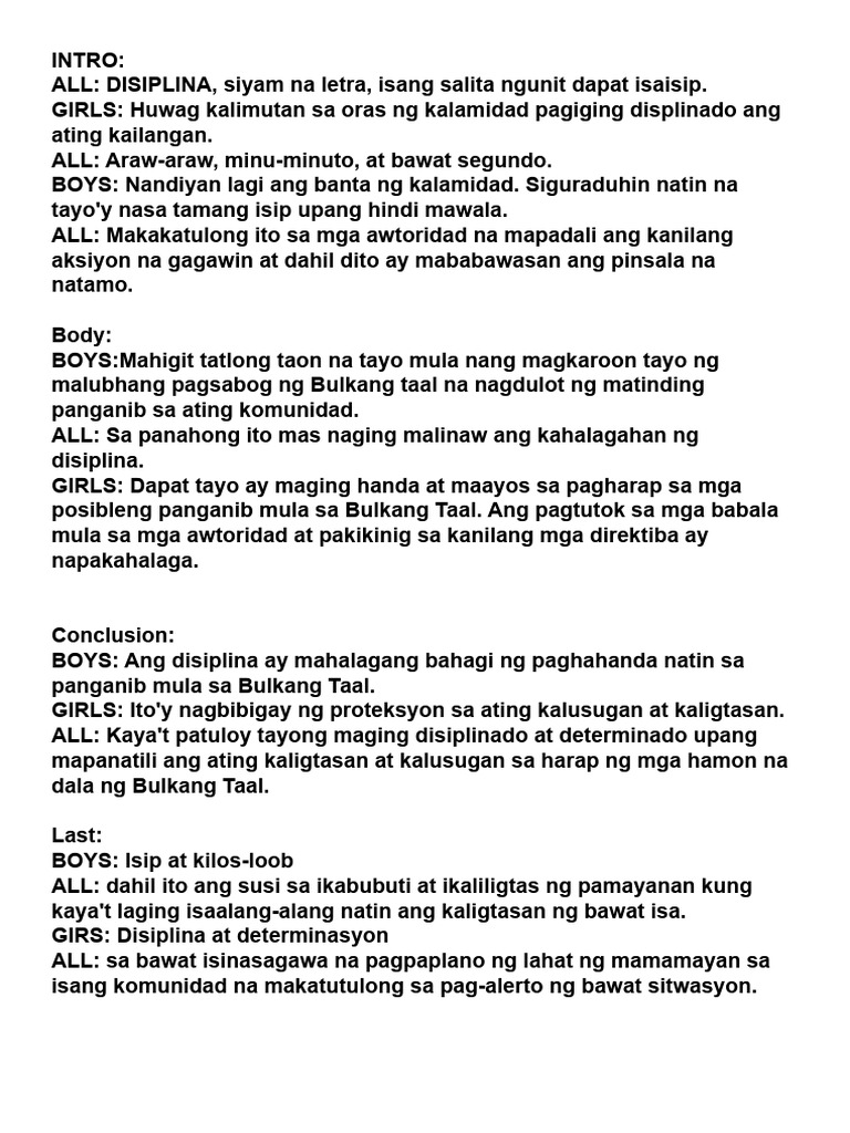 Choral Reading Script AP | PDF