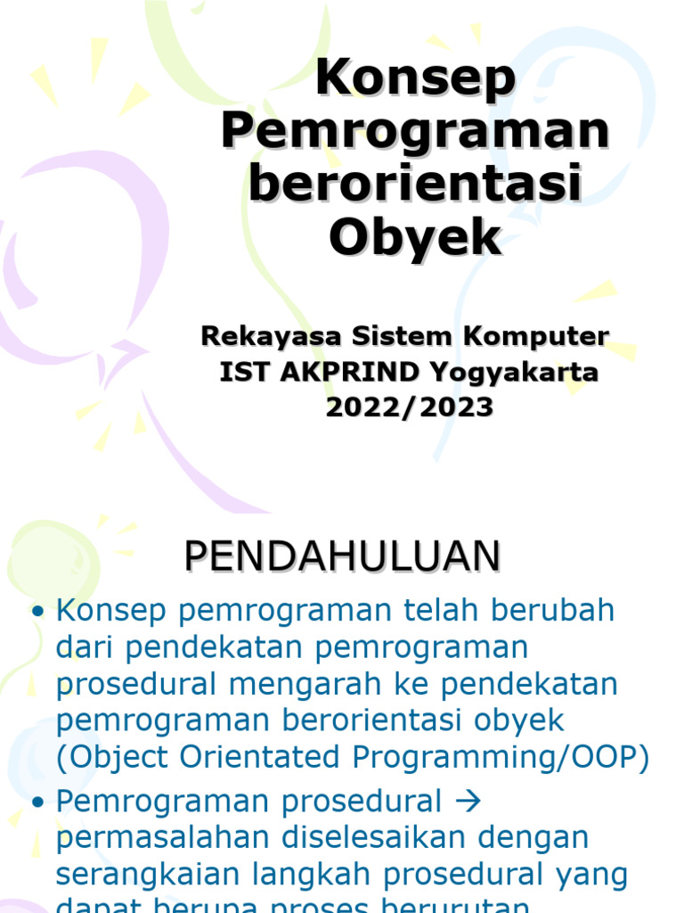 Pemrograman OOP: Konsep & Metodologi | PDF