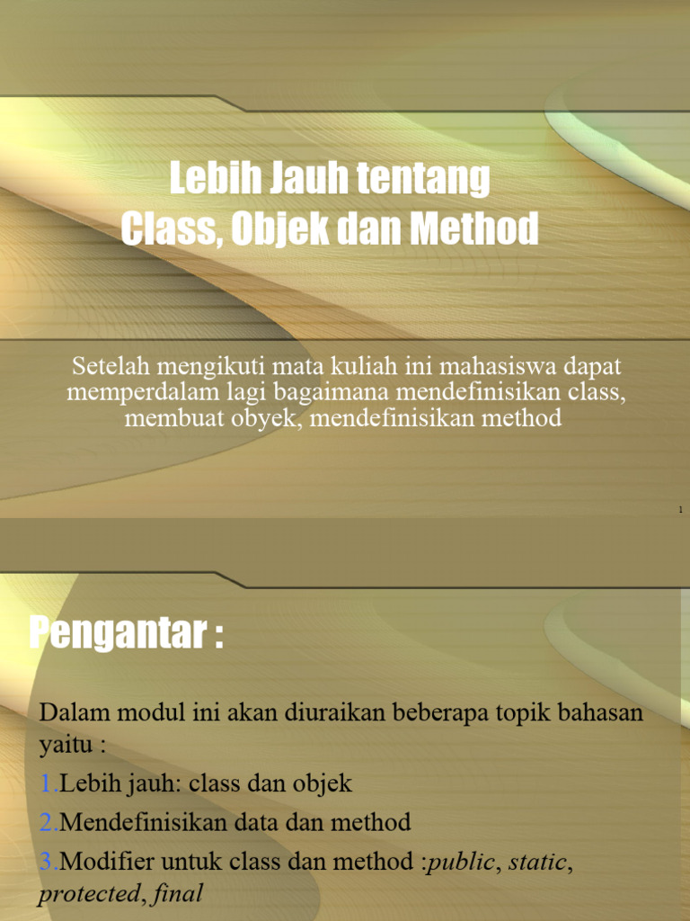 Class, Objek, dan Method Java | PDF