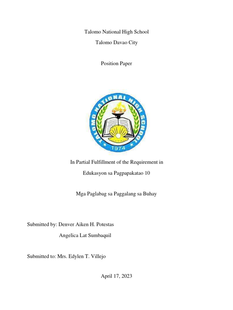 Talomo National High School1 | PDF