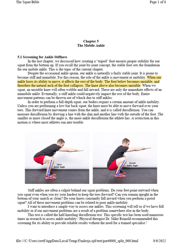Squat Bible - Cap 5 The Mobile Ankle | PDF | Ankle | Human Leg