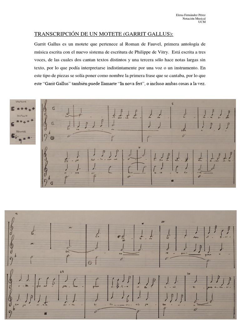 Transcripción A Un Motete | PDF