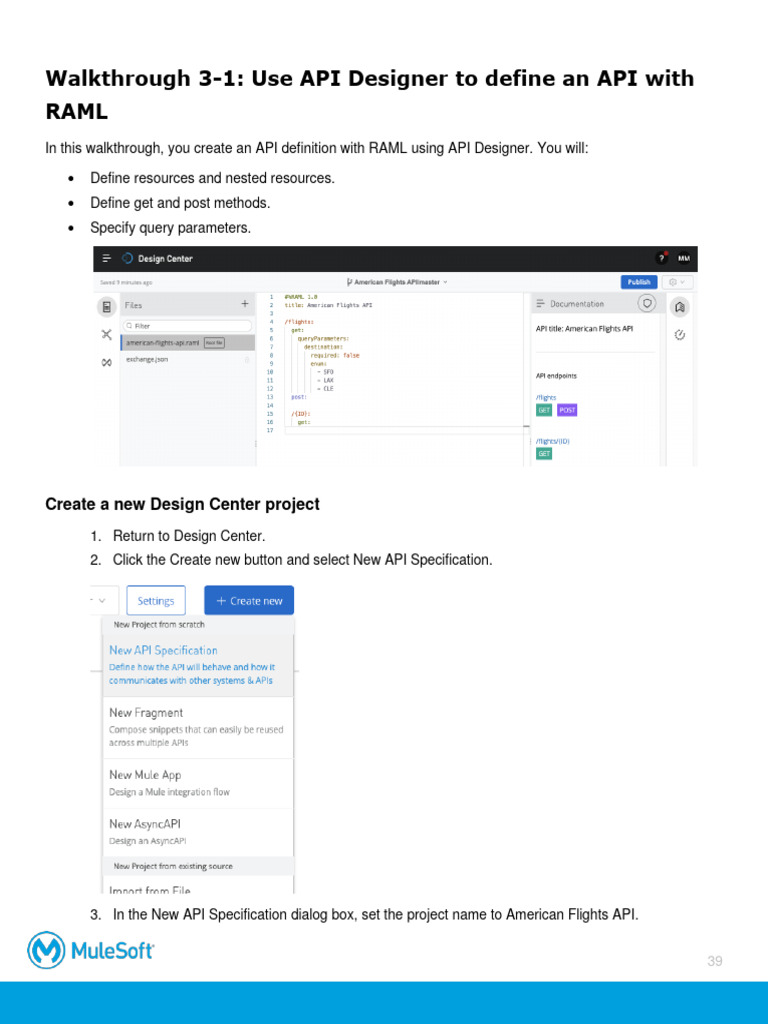 Walkthrough 3-1: Use API Designer To Define An API With Raml | PDF ...