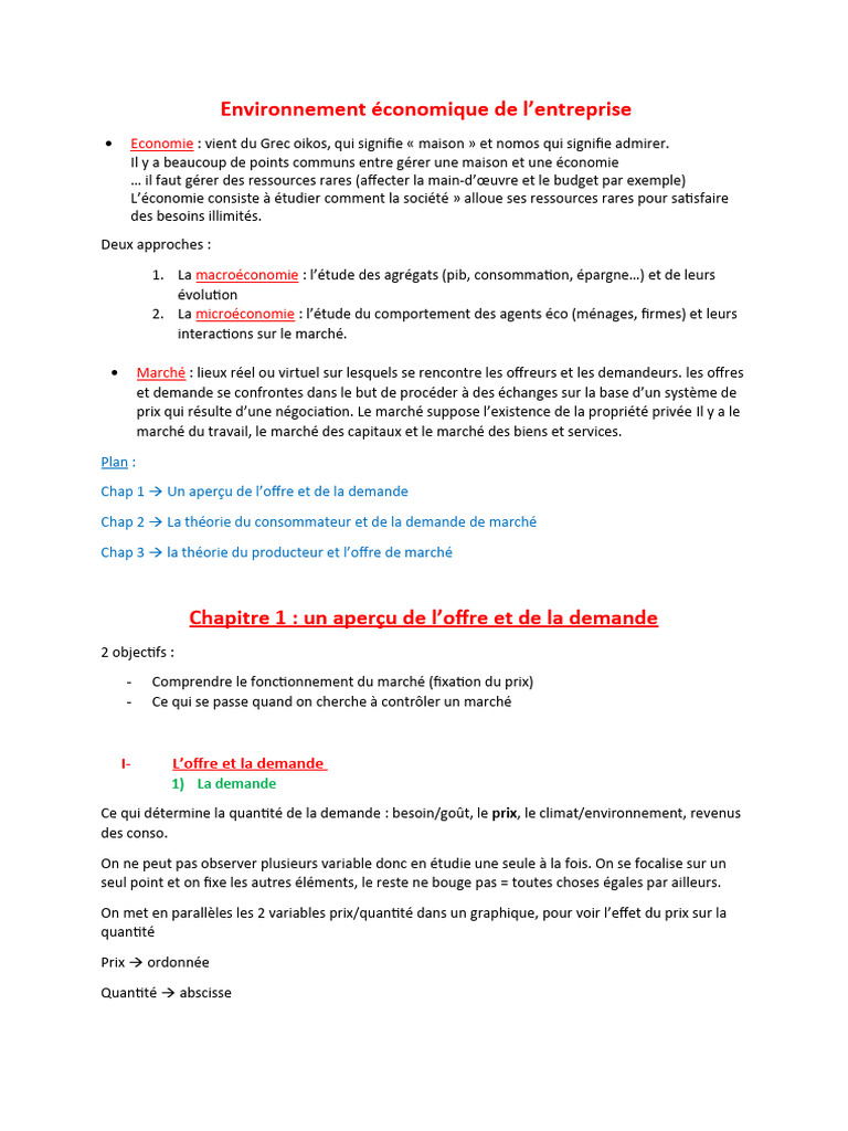 Cours | PDF | Offre et demande | Économie