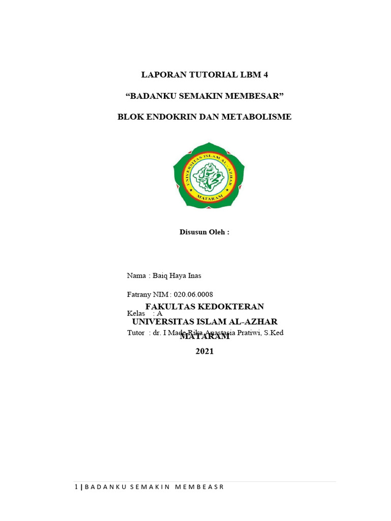 Laporan SGD LBM 4 Endokrin Metabolisme | PDF