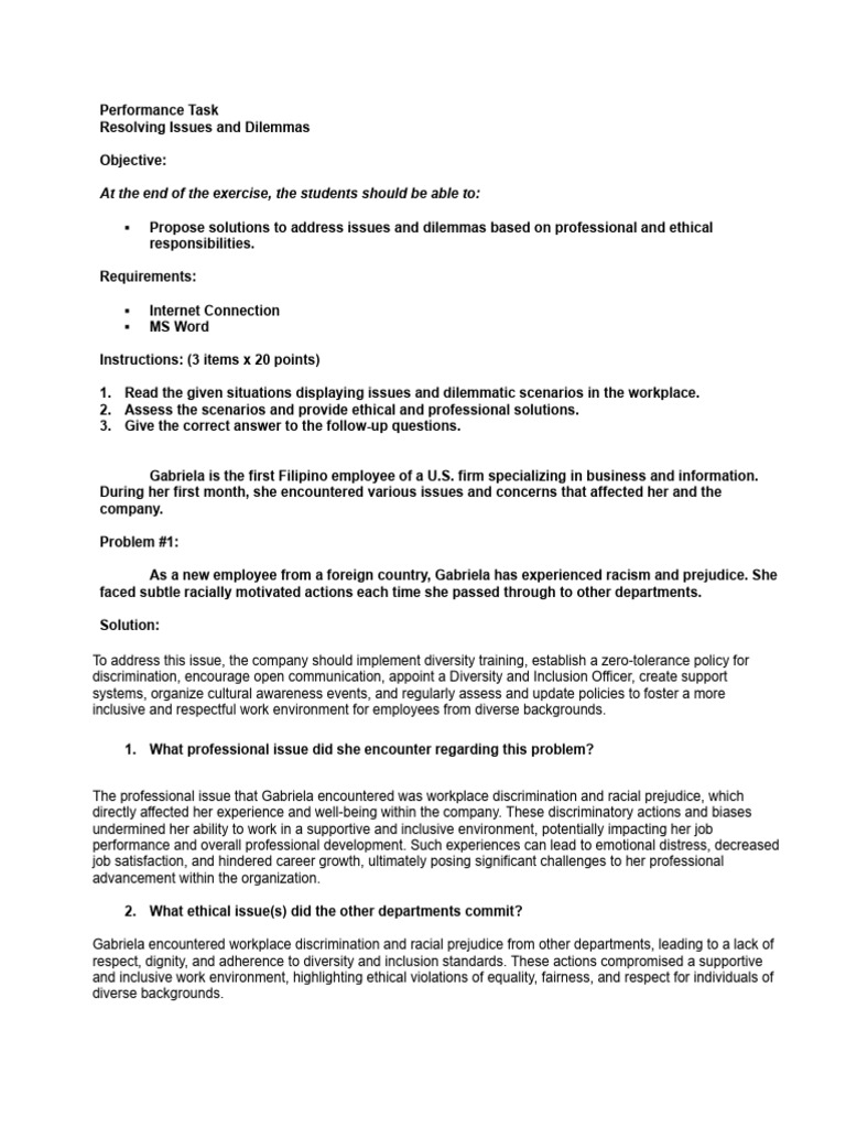 BATAAN 04 Performance Task 1 | PDF | Diversity (Business) | Mediation
