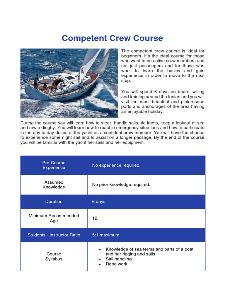 Competent Crew-2022 | PDF | Yacht | Water Transport