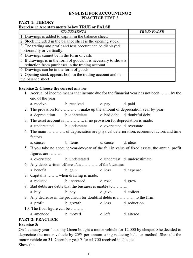 Practice 2 | PDF | Depreciation | Bad Debt Practice 2 | PDF | Depreciation | Bad Debt