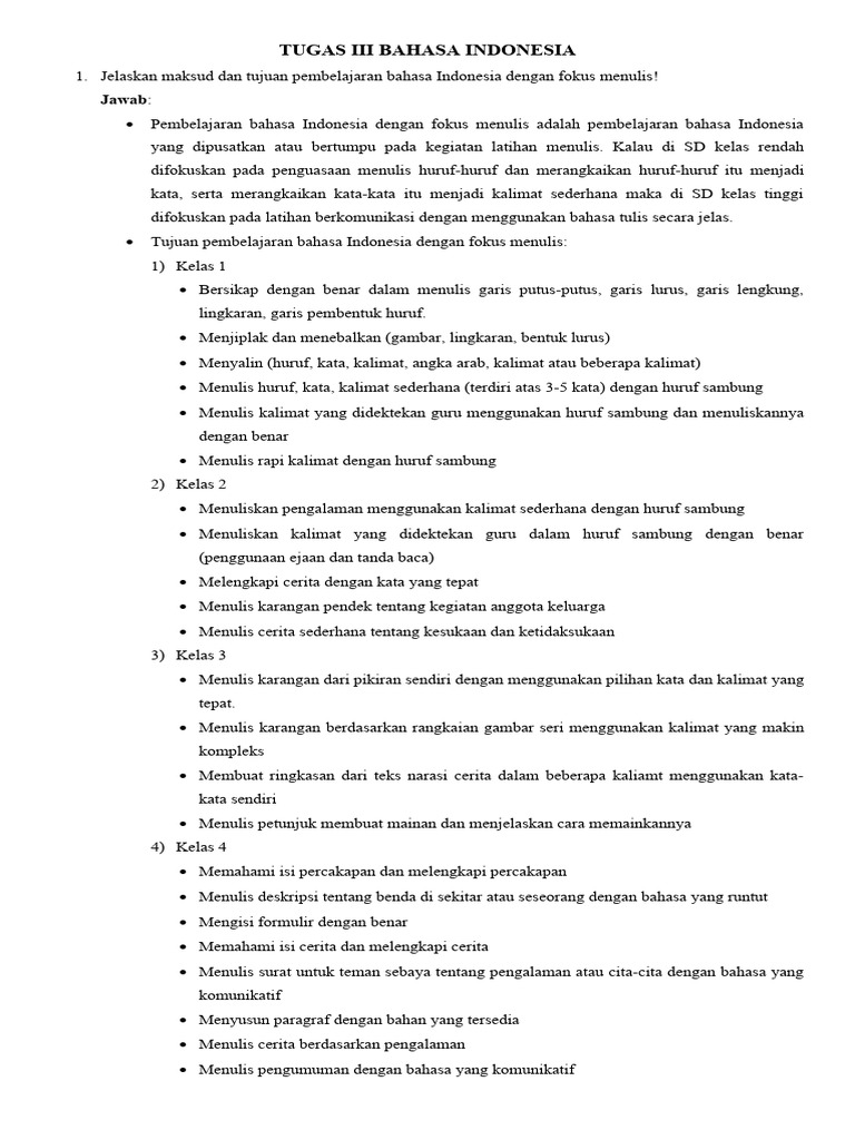 Tugas Iii Bahasa Indonesia | PDF