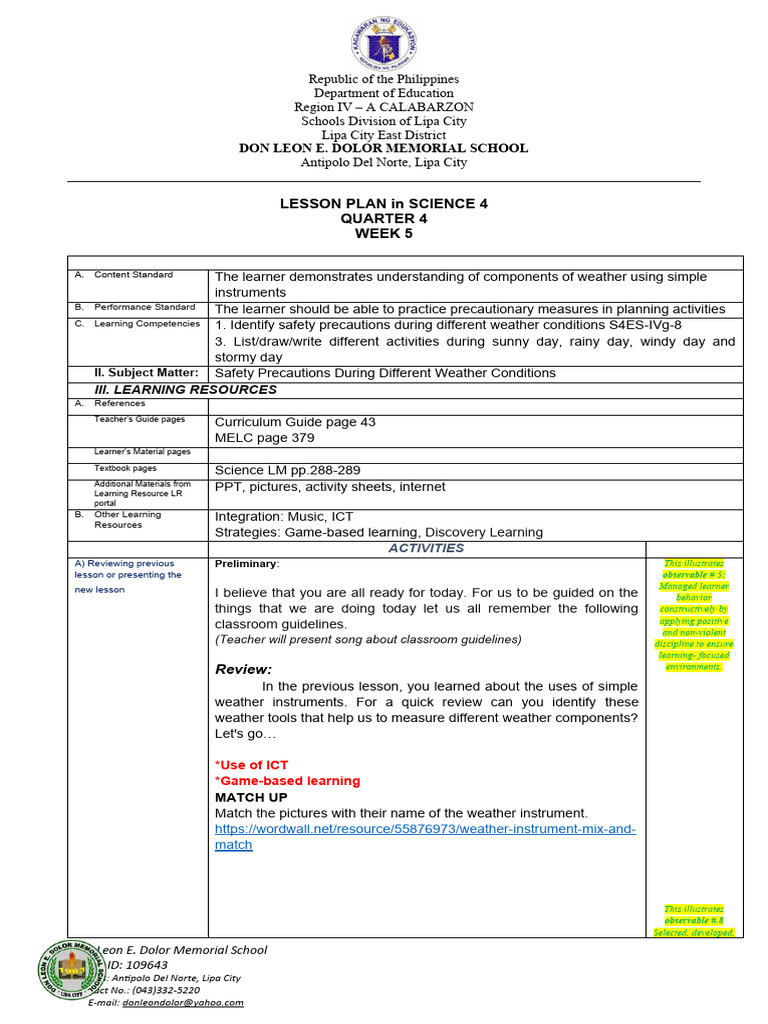 COT-SCIENCE 4th Quarter | Download Free PDF | Learning | Educational Technology