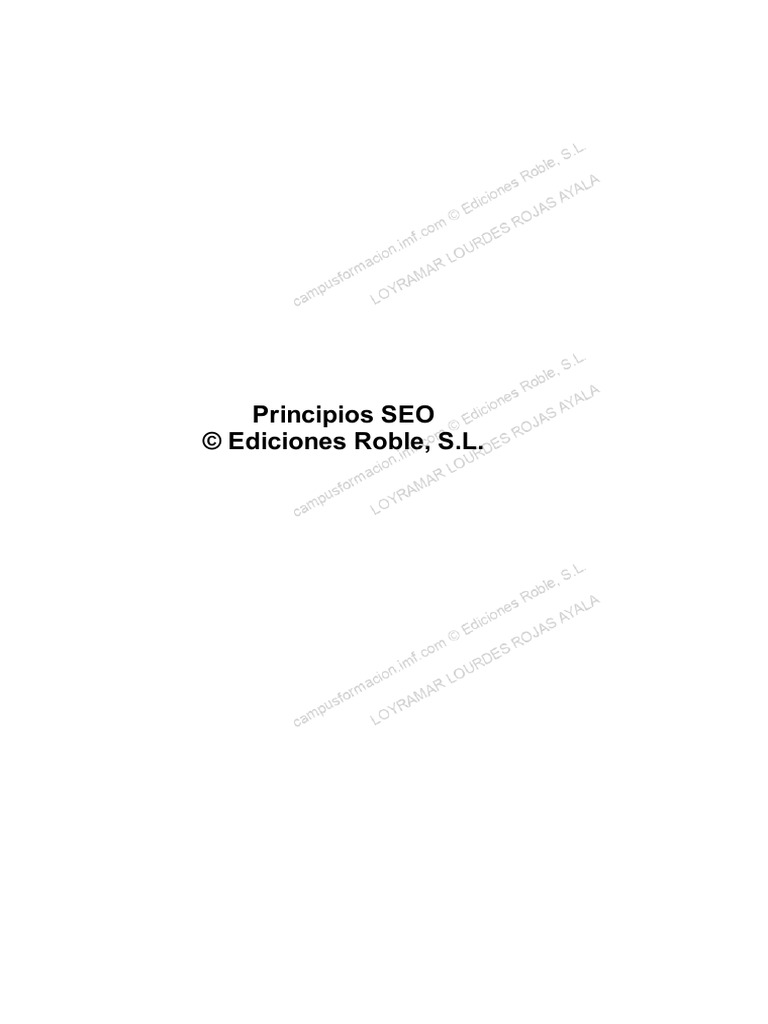 03 Principios SEO | Descargar gratis PDF | Posicionamiento en buscadores | Red mundial