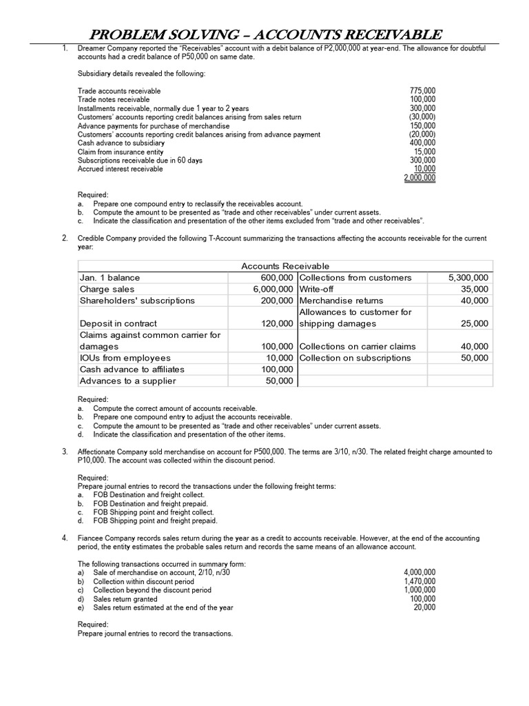 04 Accounts Receivable - (PS) | PDF | Debits And Credits | Business
