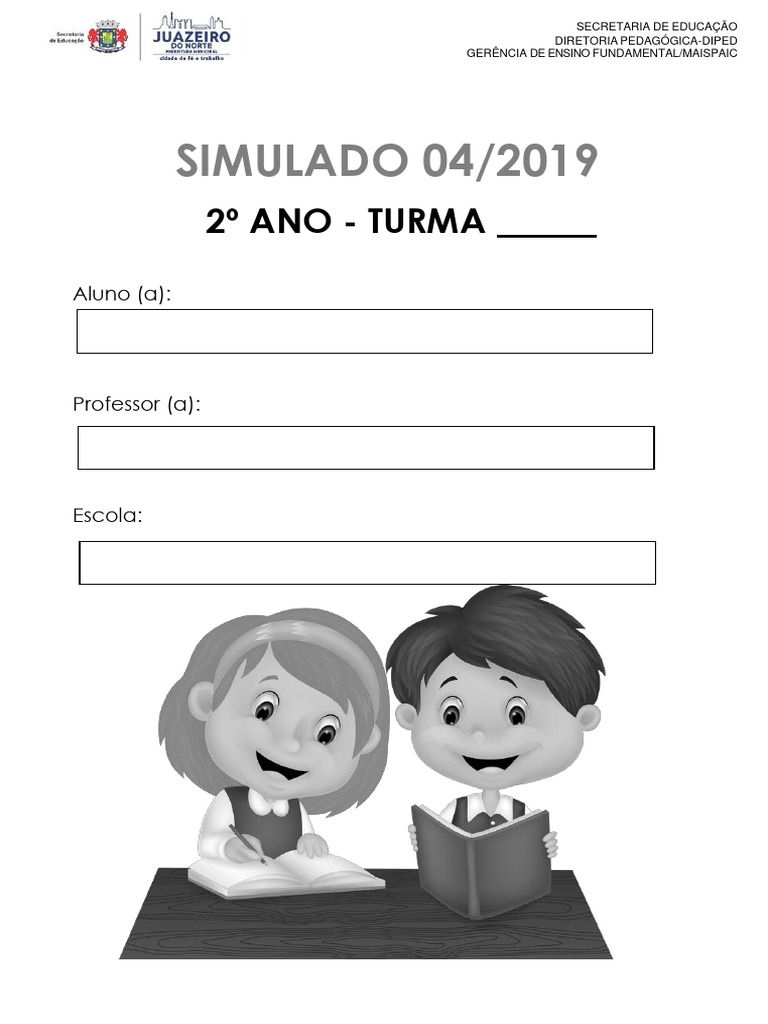 Simulado 04 - 2º Ano Seduc - JN | PDF