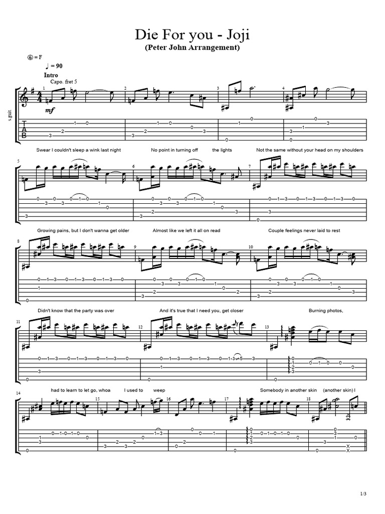 Die For You - Joji | PDF