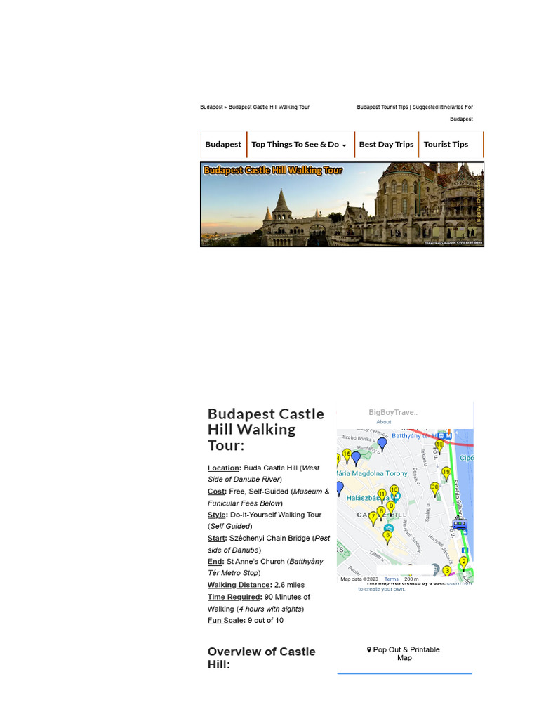 Buda Castle Self-Guided Walking Tour | PDF | Budapest
