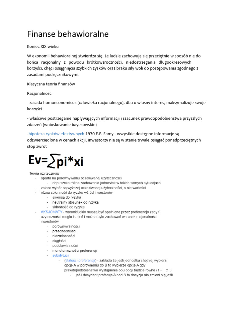 Finanse Behawioralne | PDF