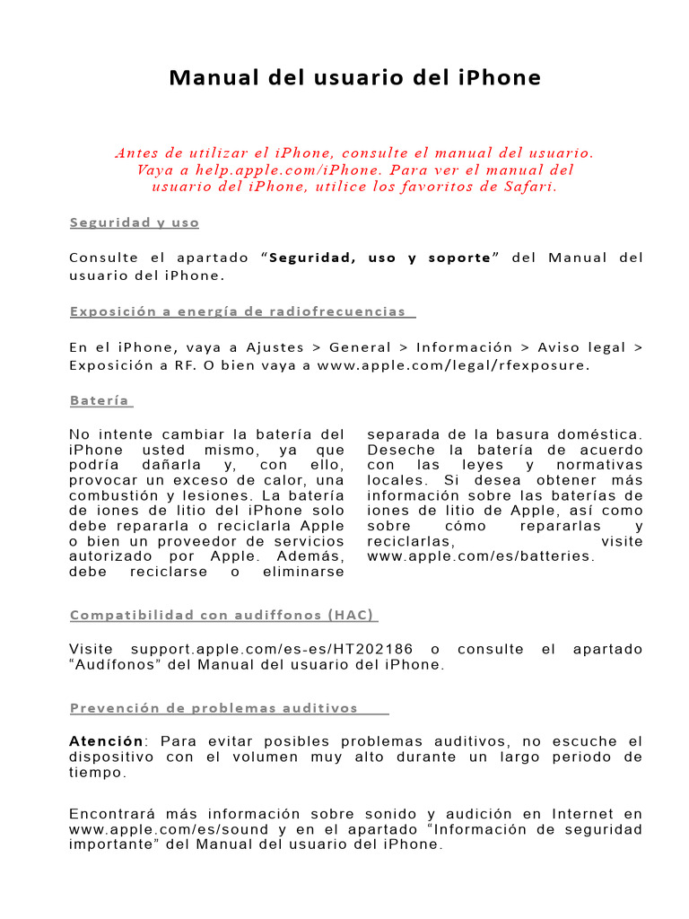 Manual Del Usuario Del Iphone | PDF