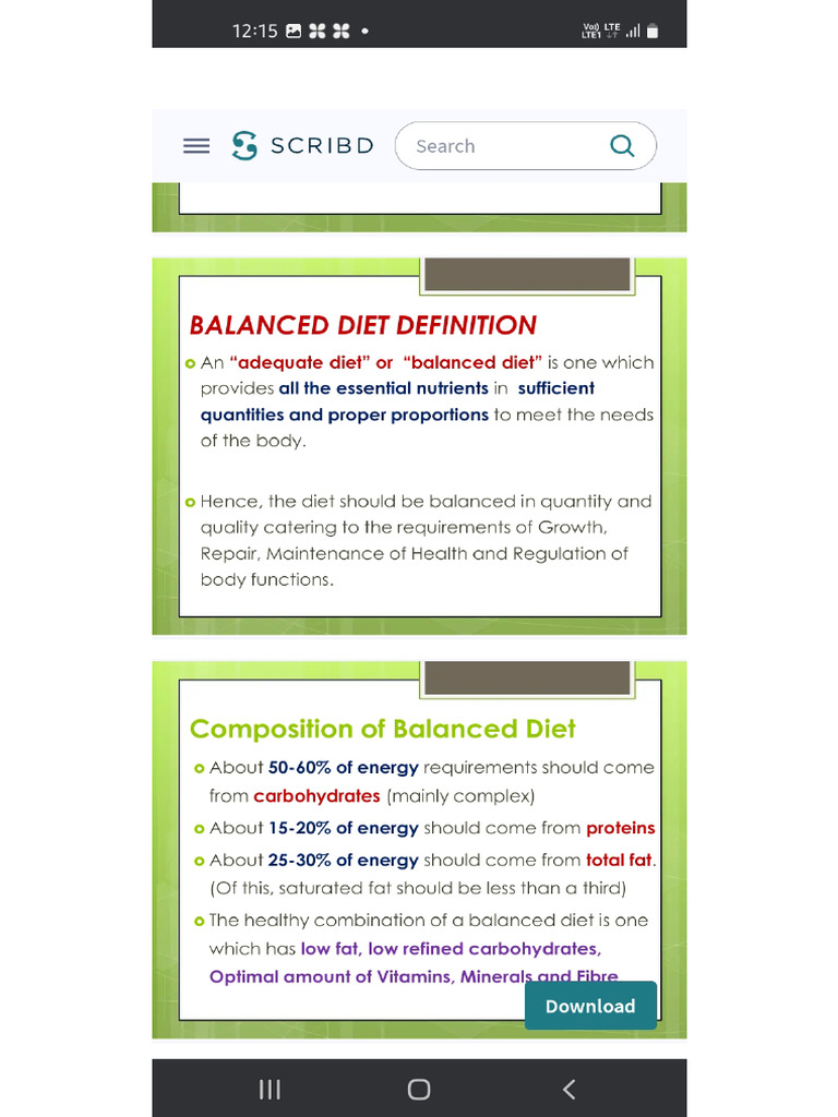 balanced diet pdf | PDF