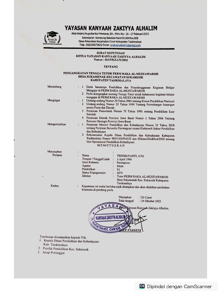 SK Tutor PKBM | PDF SK Tutor PKBM | PDF