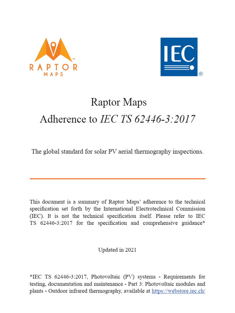 2020 Raptor Maps Adherence to IEC TS Standards | PDF | Thermography | Infrared