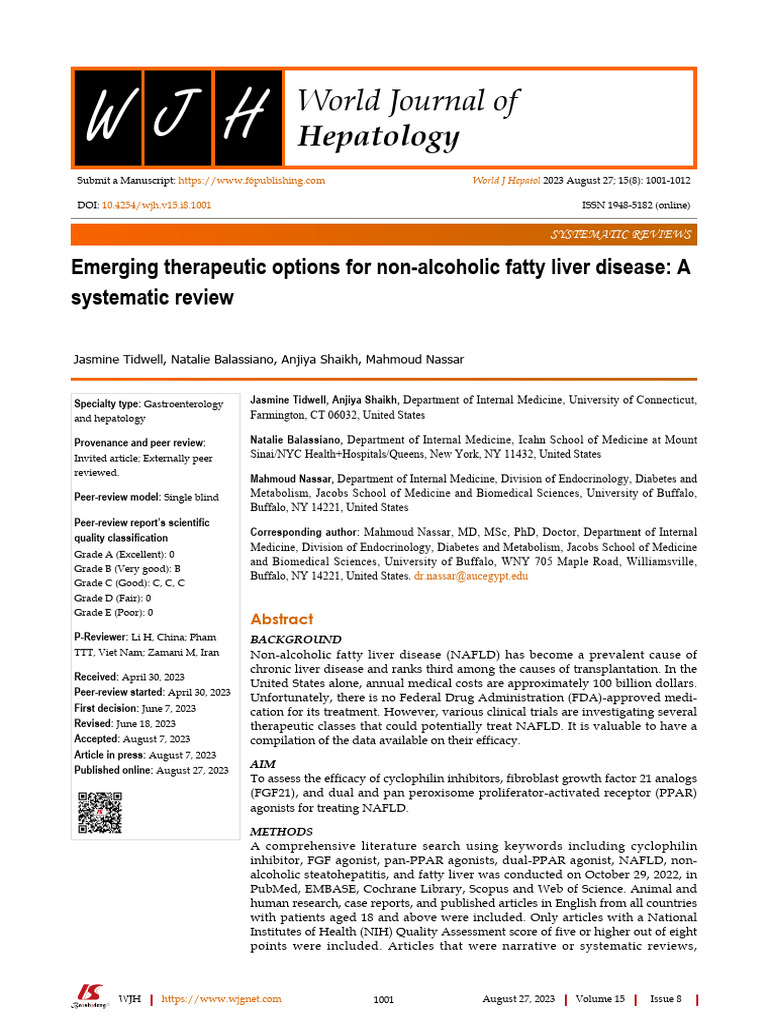 Emerging Therapeutic Options For Non-Alcoholic Fatty Liver Disease ...