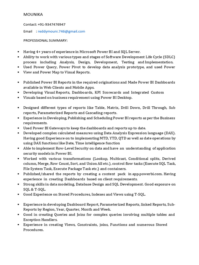 Mounika Reddy 596709889 | PDF | Microsoft Sql Server | Sql