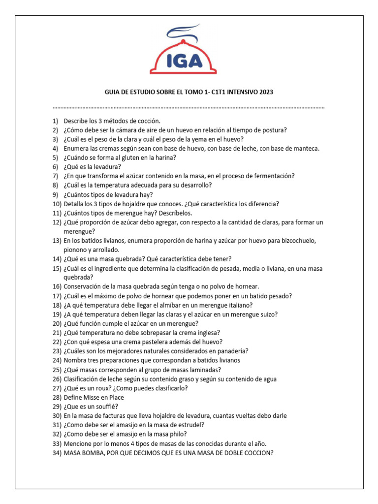 C1t1-Guia de Estudio Del Tomo 1 para Intensivo 2023 | PDF | Huevo como ...