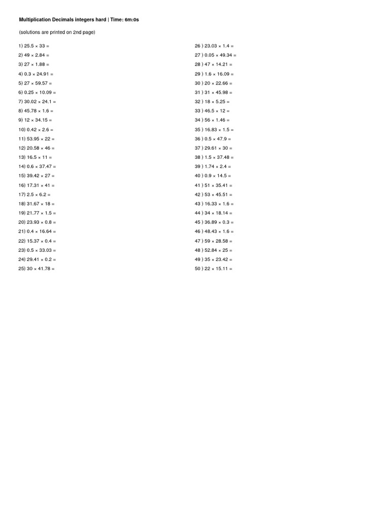 Multiplication Decimals Integers Hard - 2023 - 11 - 06 - 12 - 57 - 23 ...