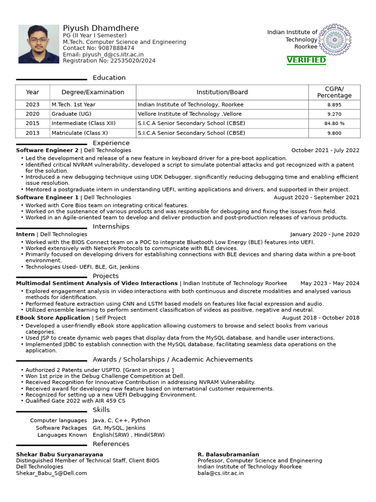 PIyush Dhandhere Resume | PDF