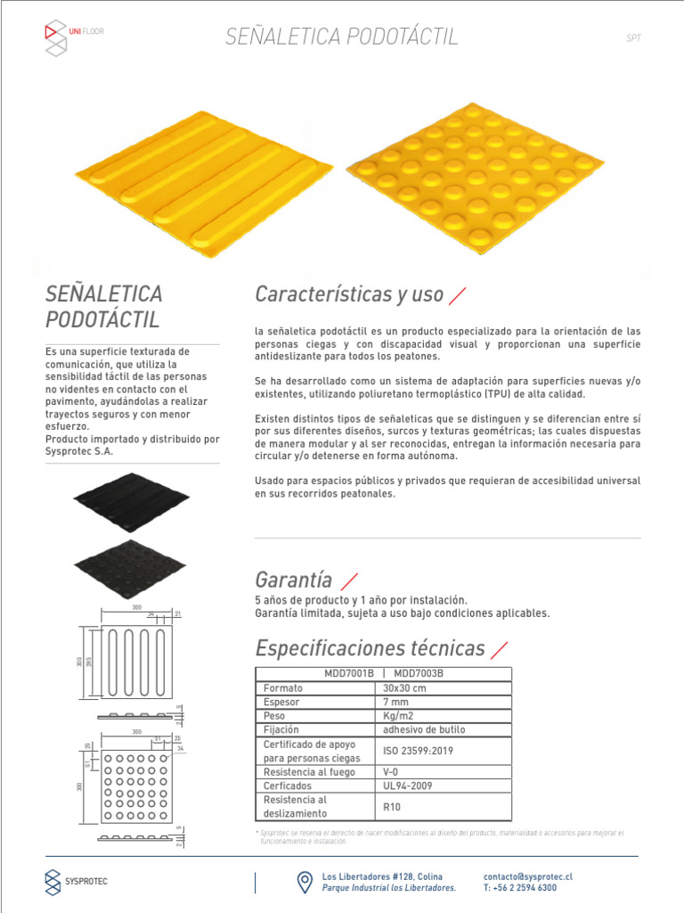 Señalética Podotáctil: Guía de Accesibilidad | PDF