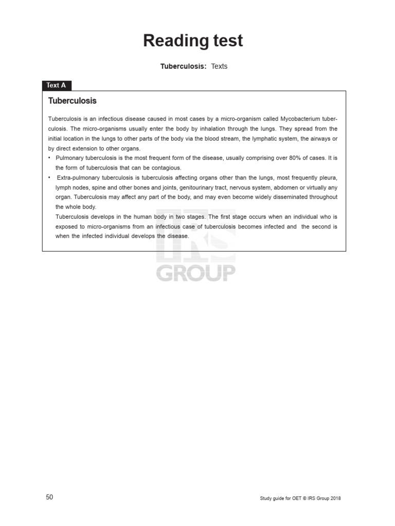 Reading 2 | Download Free PDF | Tuberculosis | Fat