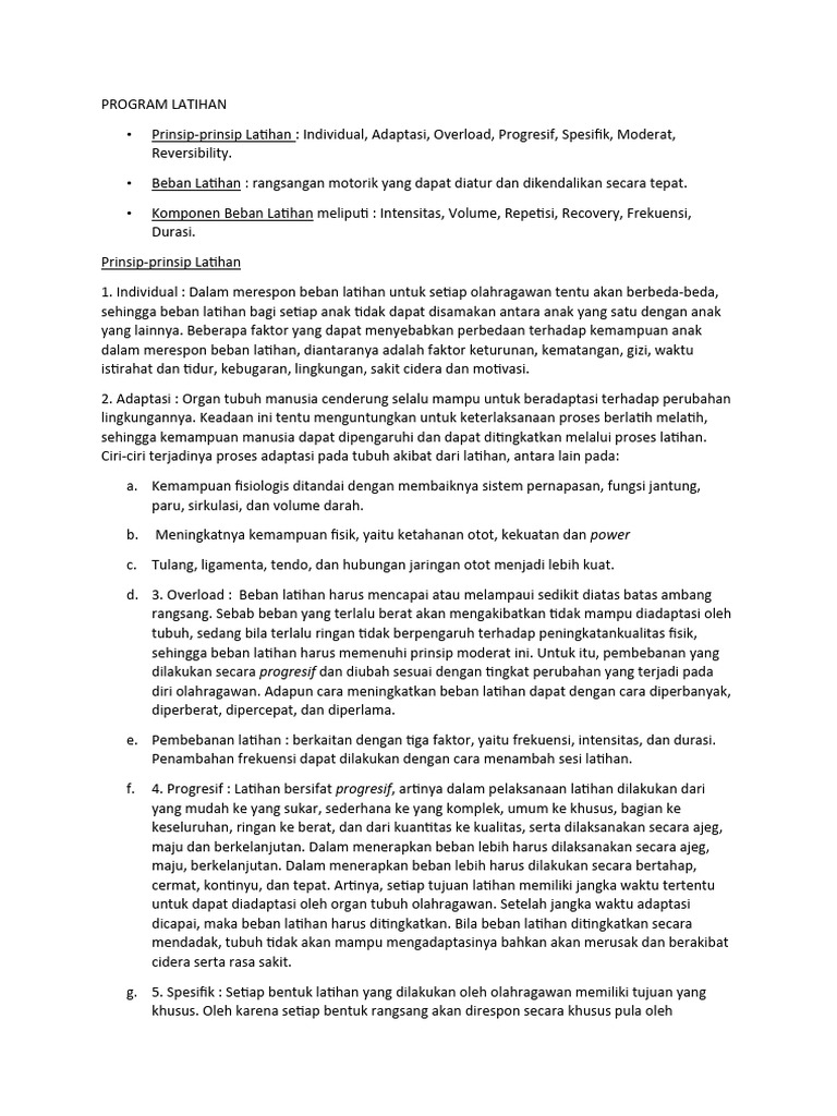 Program Latihan 2023 | PDF