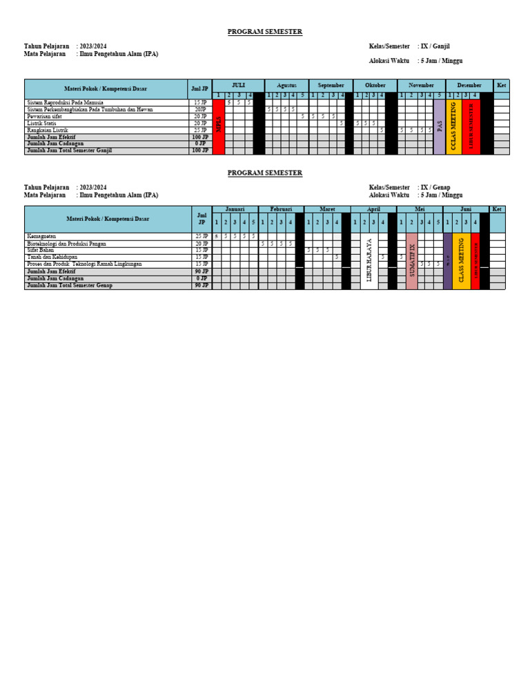 11.format Program Semester | PDF