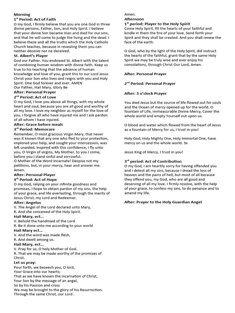 Prayers | PDF | Jesus | Lord's Prayer