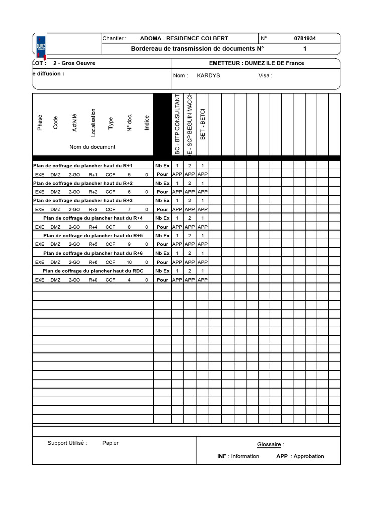 Bordereau de transmission de documents | PDF | Génie du bâtiment ...