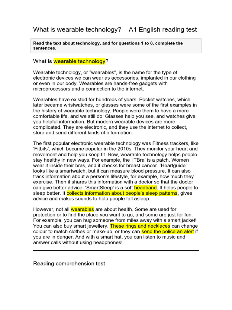 What Is Wearable Technology Reading | PDF | Wearable Technology | Smartwatch
