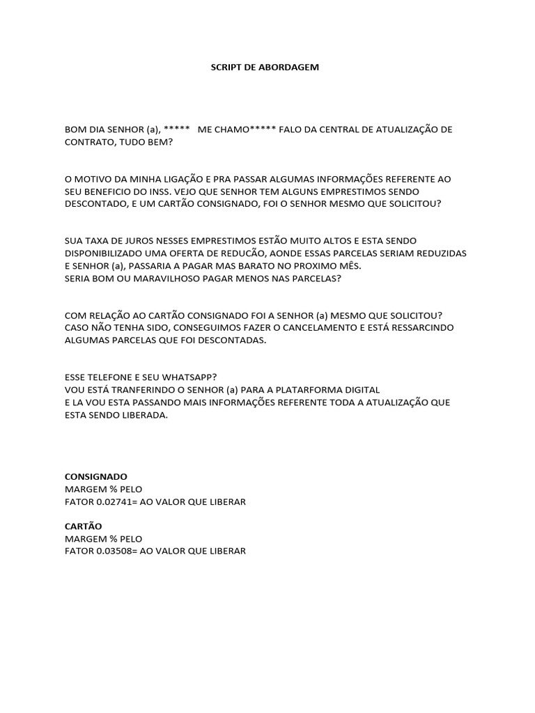 Script de Abordagem | PDF