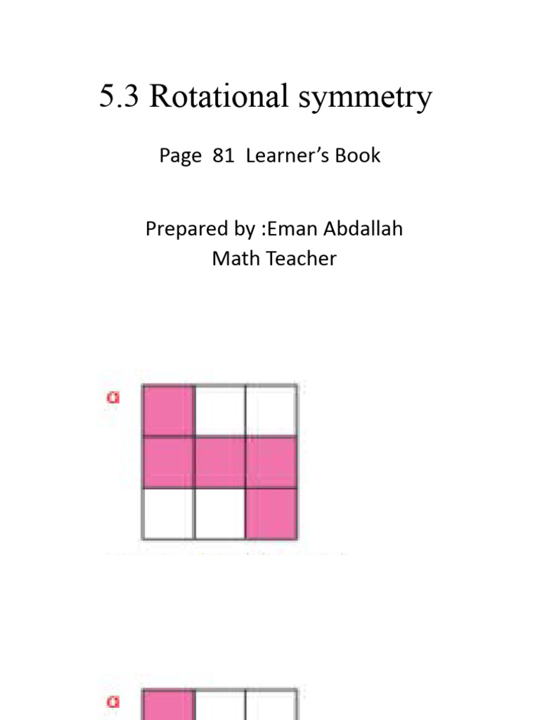 5.3 Rotational Symmetry Page 81 Learner's Book Eman Abdallah | PDF