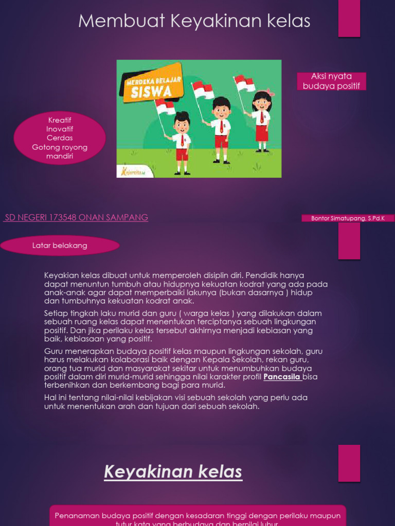 Keyakinan Kelas untuk Budaya Positif | PDF